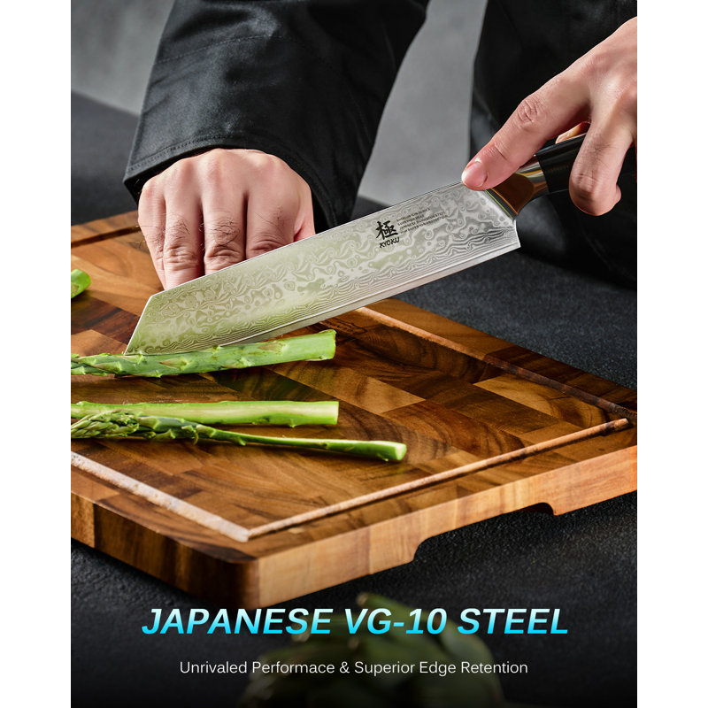 Kyoku Shogun Gin Series Full Tang Japanese Vg10 Damascus Stainless ...