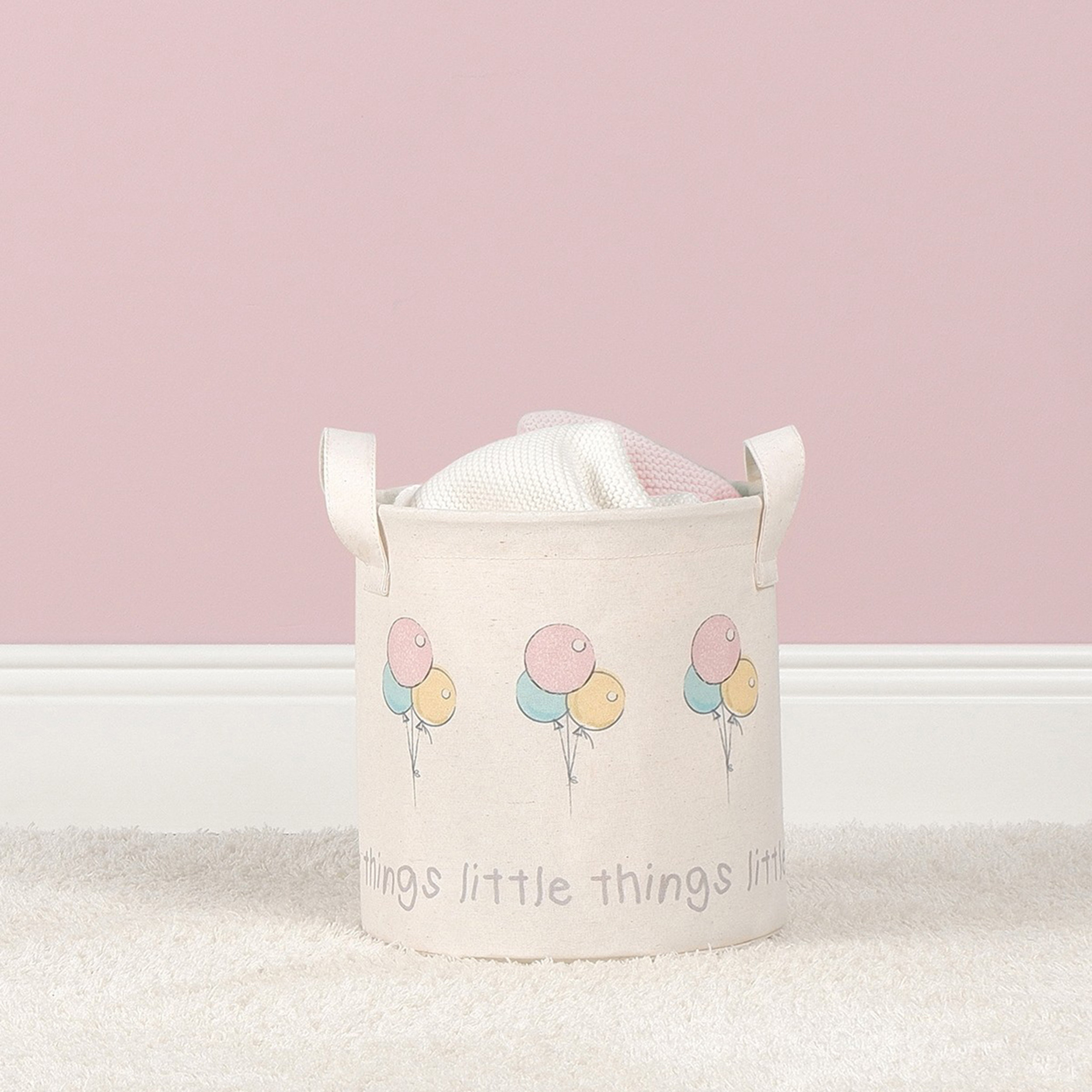 Ocean Home Textile Cute Rabbit Round Storage Baskets, Foldable Nursery ...