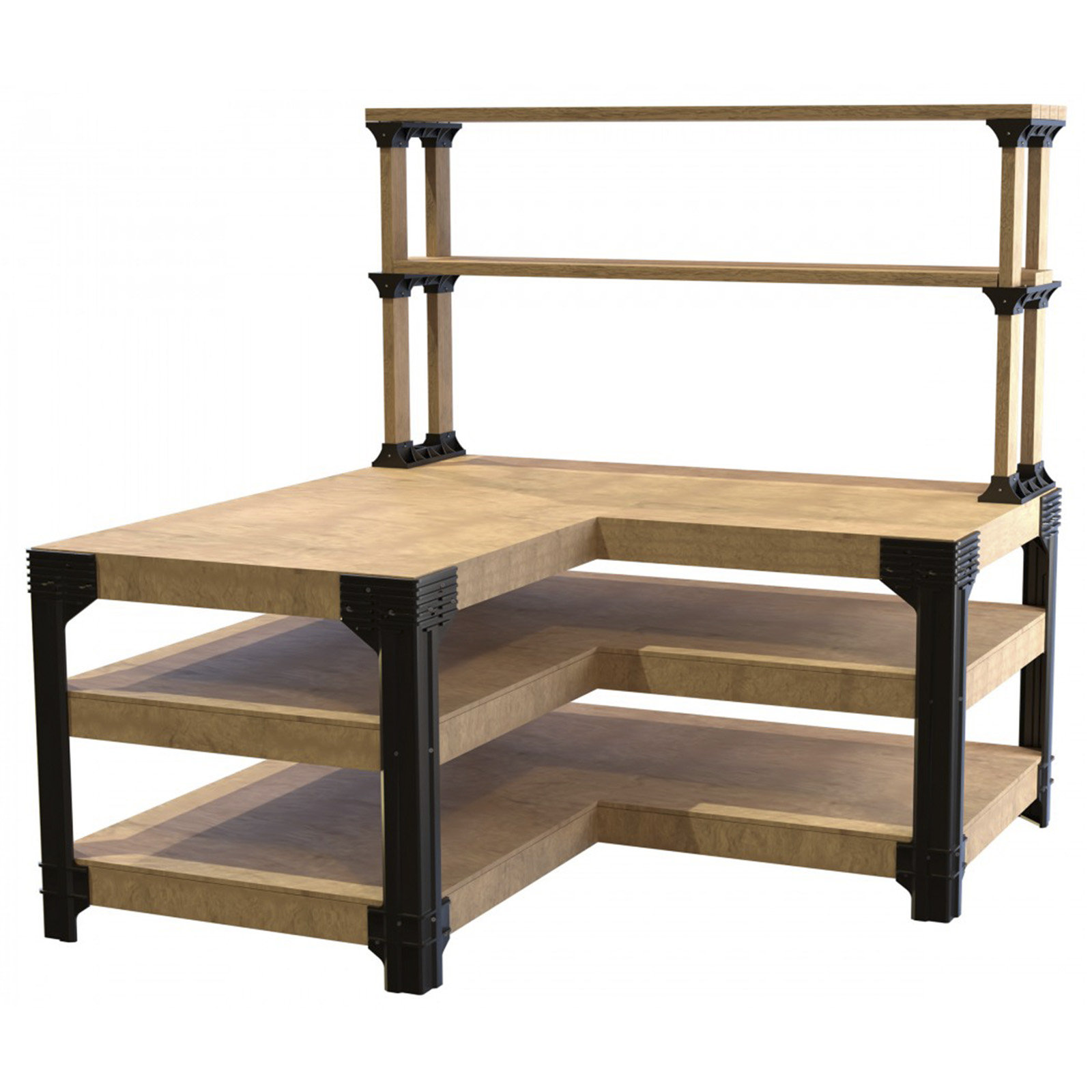 WFX Utility™ L-Shaped Corner Workbench Kit With Shelf Links - Wayfair ...