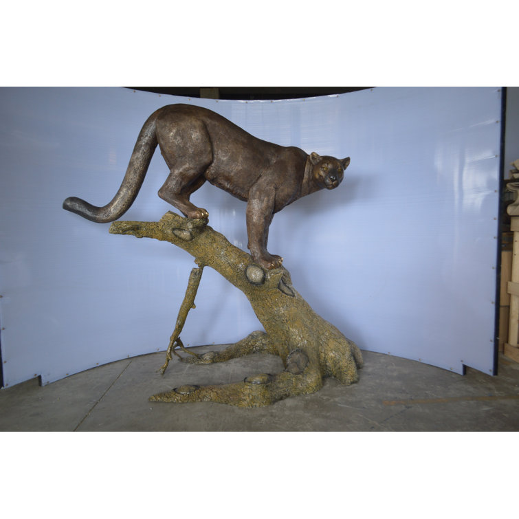 Nifao Statues Mountain Lion Aka Panther Or Puma Bronze Statue -Size: 73 ...