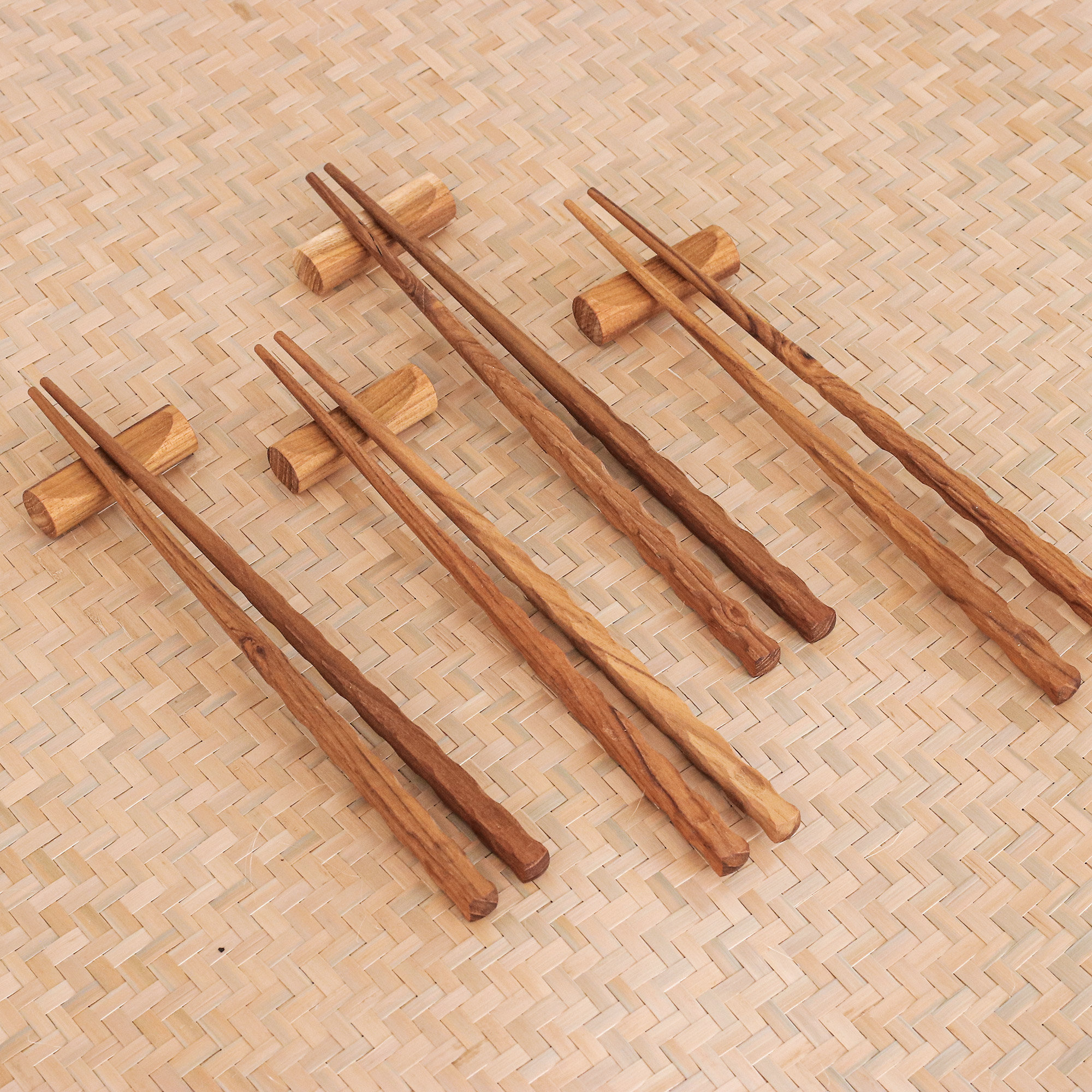 Loon Peak® Handmade Wave Plain Teak Wood Chopsticks Set (Set Of 4 ...