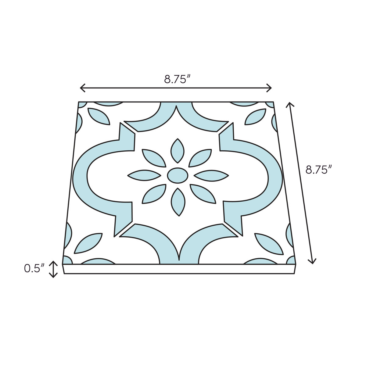 Merola Tile Americana Newton 9" x 9" Porcelain Wall & Floor Tile ...