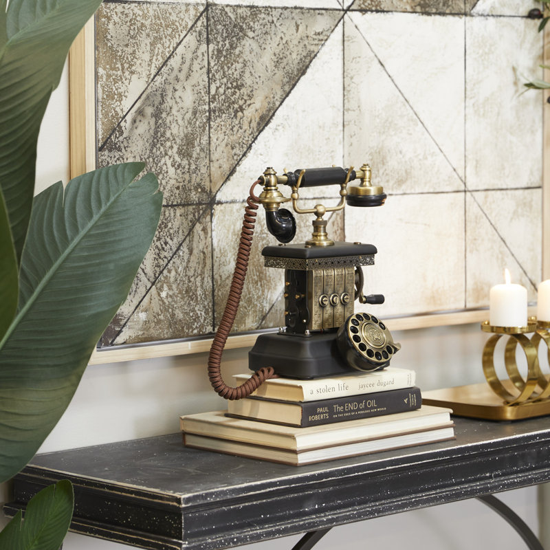 Canora Grey Vintage Metal Corded Telephone | Wayfair