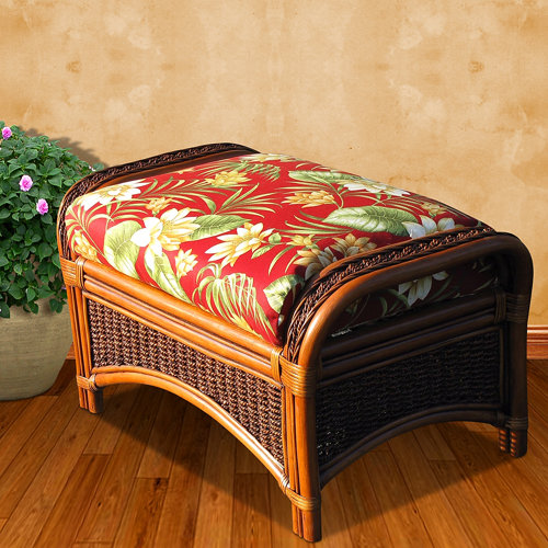 Bayou Breeze Pritchett Rattan Ottoman | Wayfair