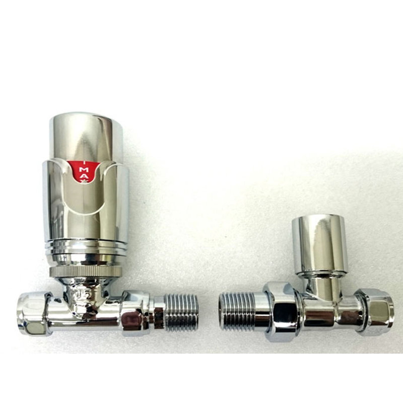 Symple Stuff Thermostatic Chrome Straight Radiator Valve - Set ...