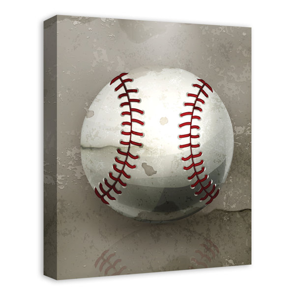 Harriet Bee Zena Painted Baseball Canvas Art | Wayfair
