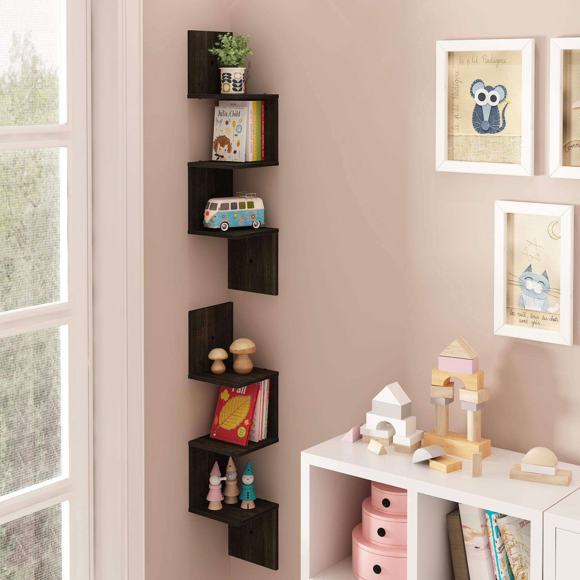 Ebern Designs Lansdale 3 Shelf Wall Mount Corner Shelf Set & Reviews ...