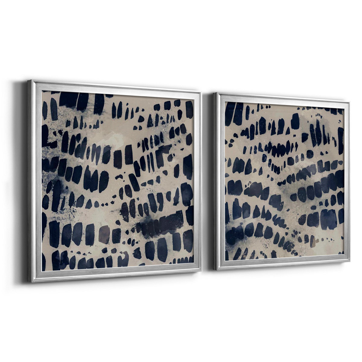 Ivy Bronx Indigo Markings I - 2 Piece Picture Frame Painting | Wayfair