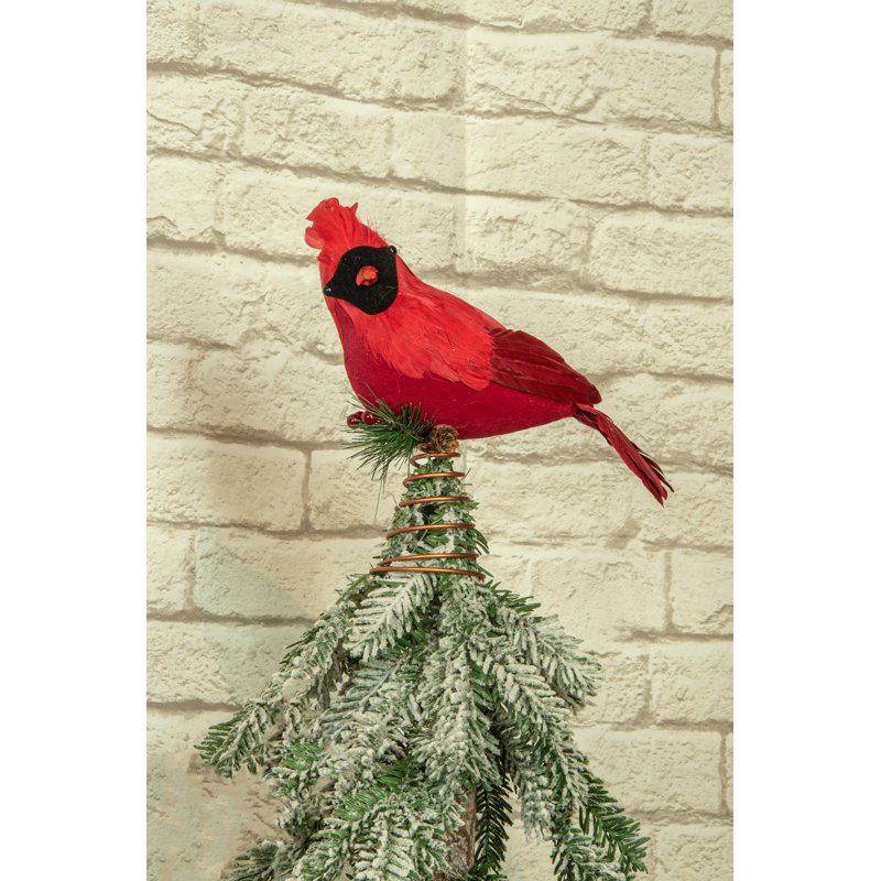 The Holiday Aisle® Holly Feather Cardinal Tree Topper & Reviews | Wayfair