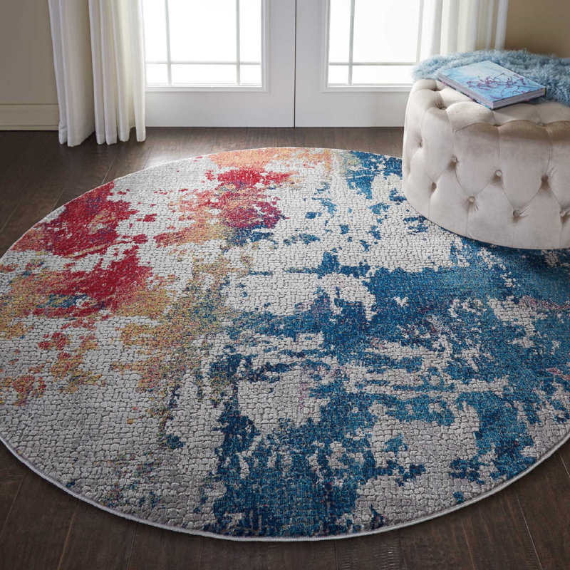 Wrought Studio Laibrook Blue/Red/White Rug & Reviews | Wayfair