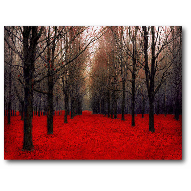 East Urban Home Trees Red III - Wrapped Canvas Photograph & Reviews ...