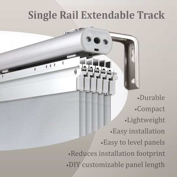 Rod Desyne 5-Panel Single Rail Panel Track Extendable 58"-110"W x 94"H ...