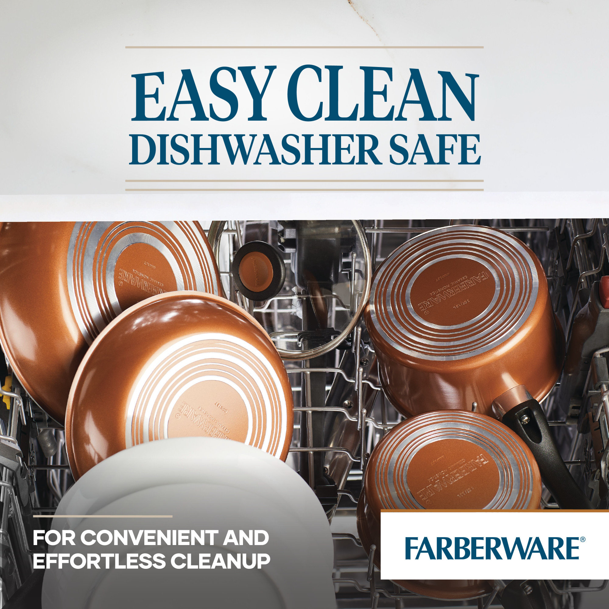 Farberware Glide Copper Ceramic Nonstick Cookware / Pots And Pans Set ...