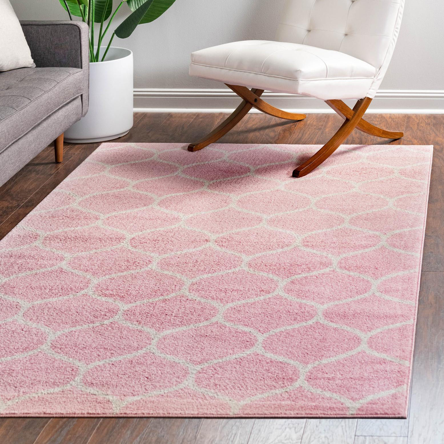Bungalow Rose Llanet Power Loom Performance Pink Rug & Reviews | Wayfair