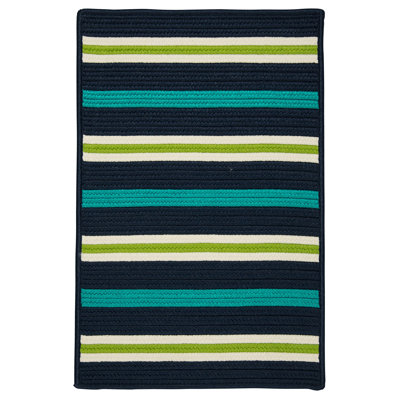 Harriet Bee Depew Braided Performance Navy Rug | Wayfair