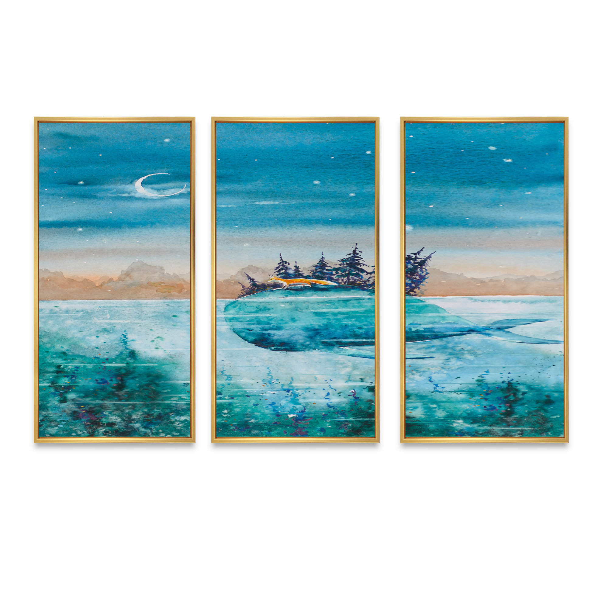 Winston Porter 3 Piece Floater Frame Graphic Art on Canvas | Wayfair