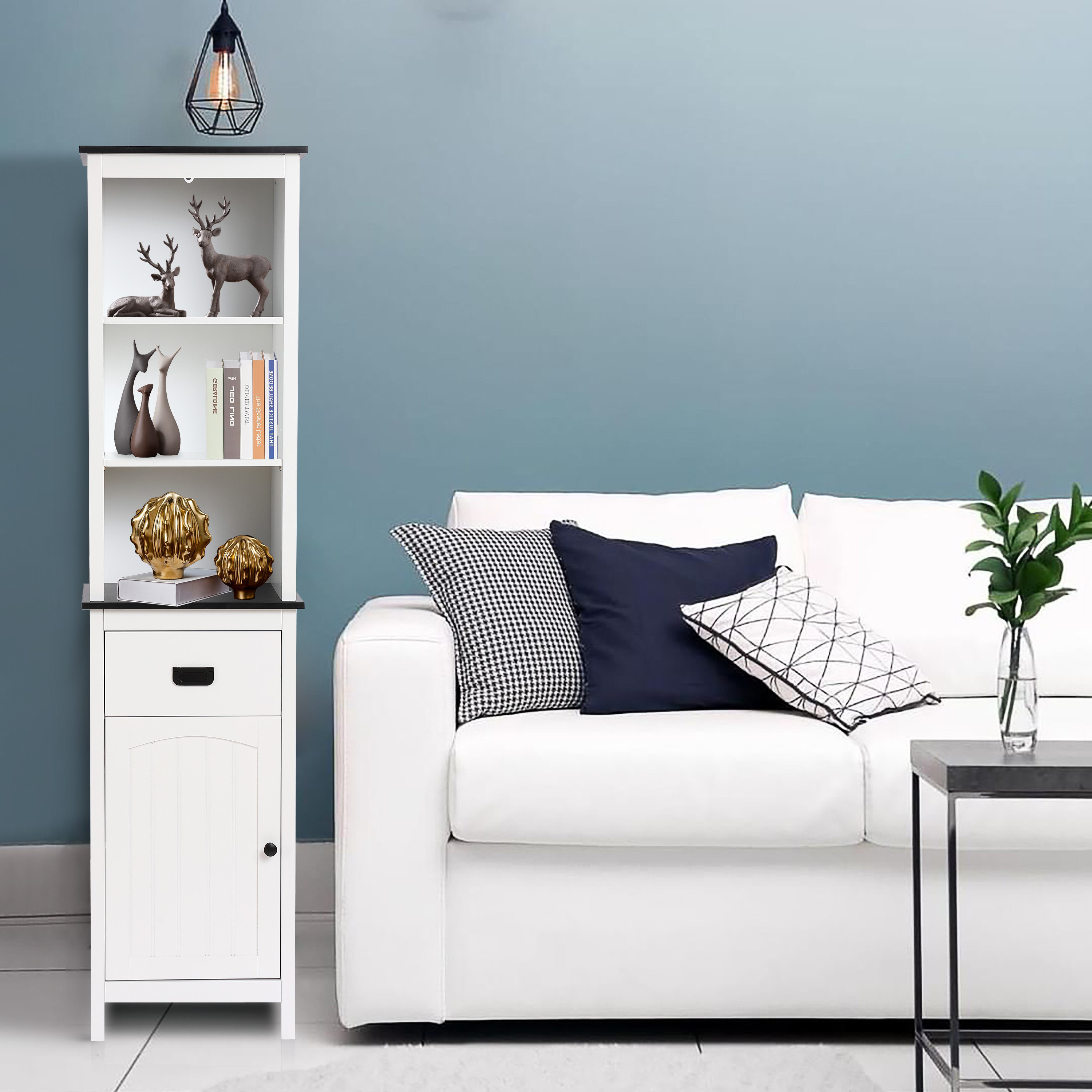 Ebern Designs Calianna Linen Tower Bathroom Cabinet | Wayfair