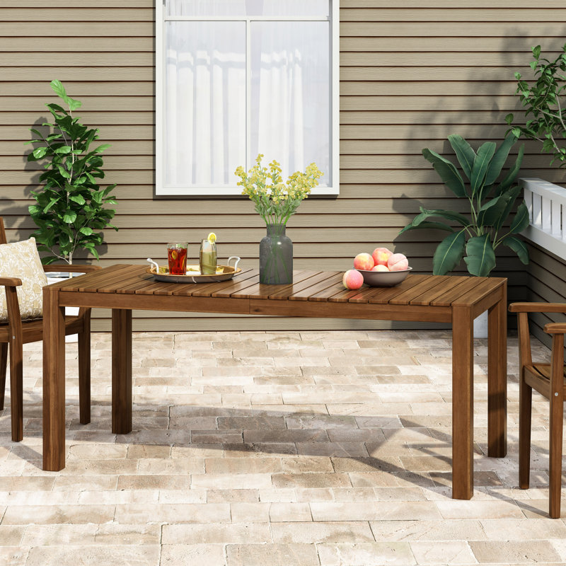 Millwood Pines Outdoor Rustic Solid Wood Dining Table | Wayfair