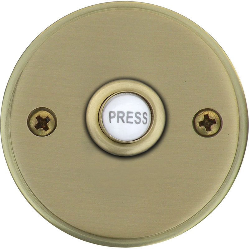 Alcott Hill® Circle Metal Door Bell Push Button | Wayfair