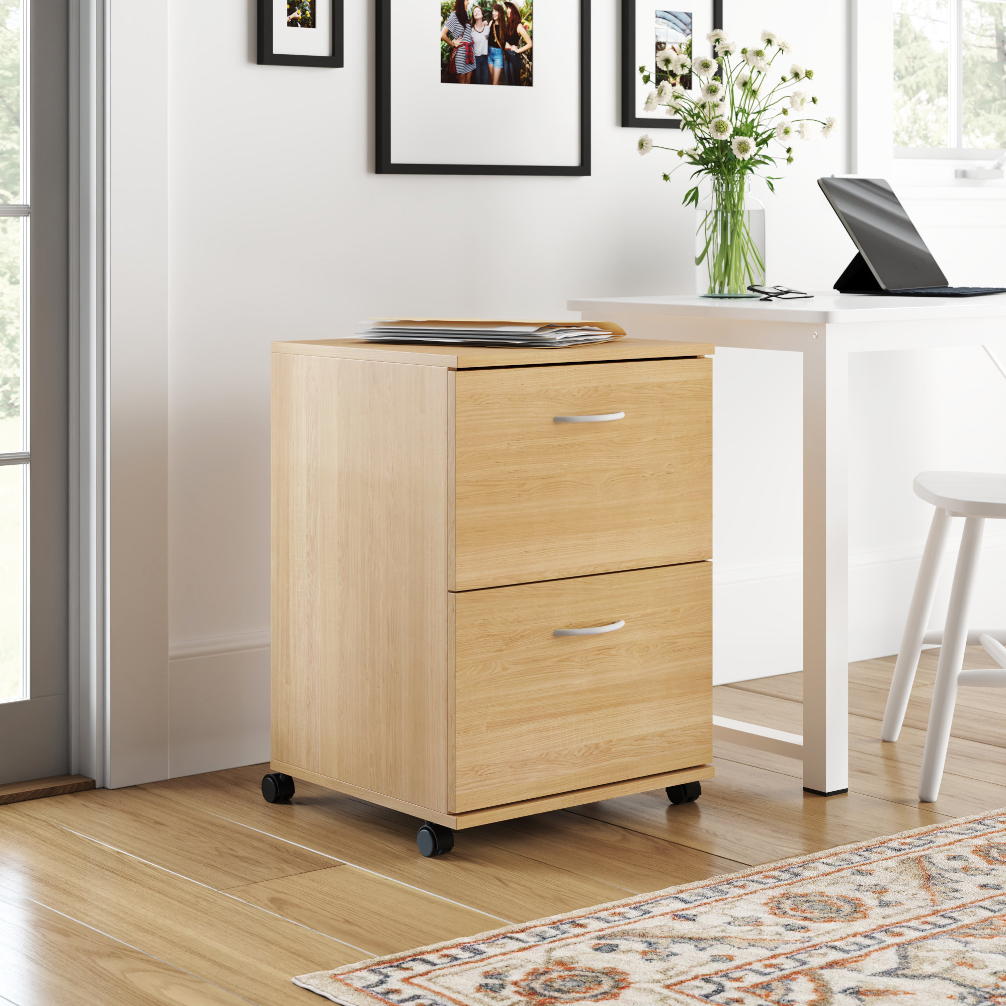 The Twillery Co.® 18.6'' Wide 2 -Drawer Mobile Vertical Filing Cabinet ...