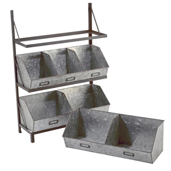 17 Stories Industrial Metal Bin Organizer/Display & Reviews | Wayfair