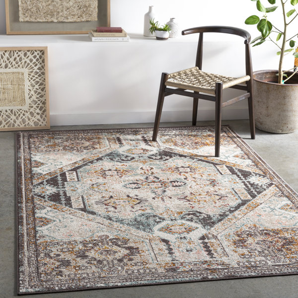 Loon Peak® Lepage Oriental Area Rug in Dark Taupe/Teal & Reviews | Wayfair
