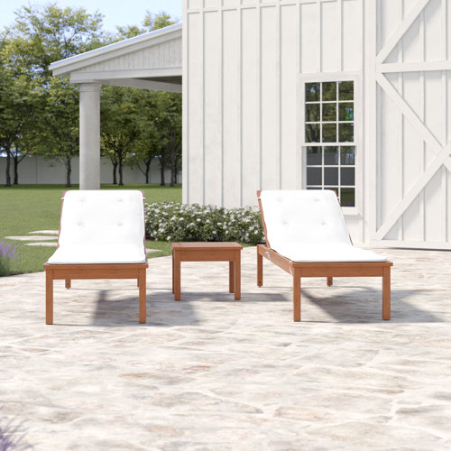 Beachcrest Home Marsily 3 Piece Chaise Lounge Set with Cushions ...