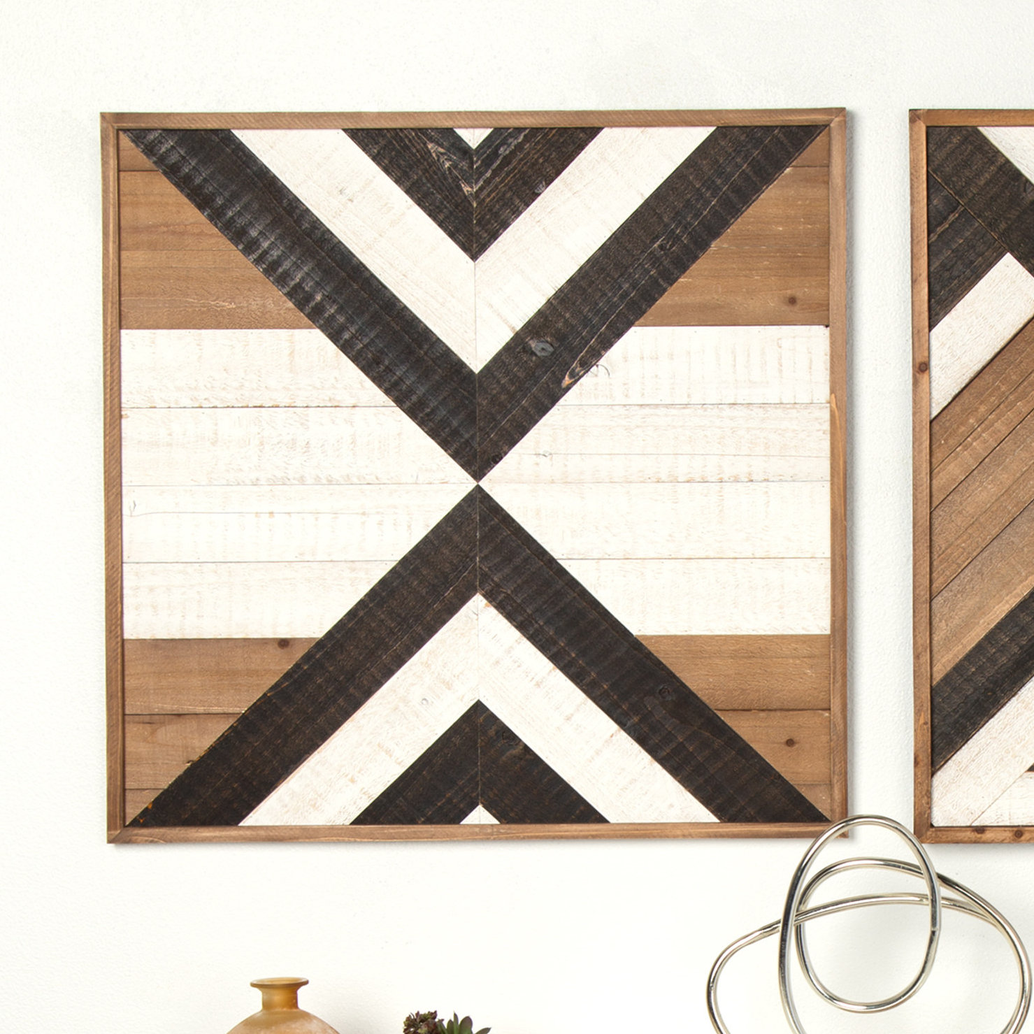 Wrought Studio Geometric - Picture Frame Print on Wood & Reviews | Wayfair