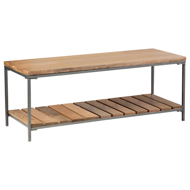 Loon Peak® Hilger Solid Wood Shelves Storage Bench | Wayfair