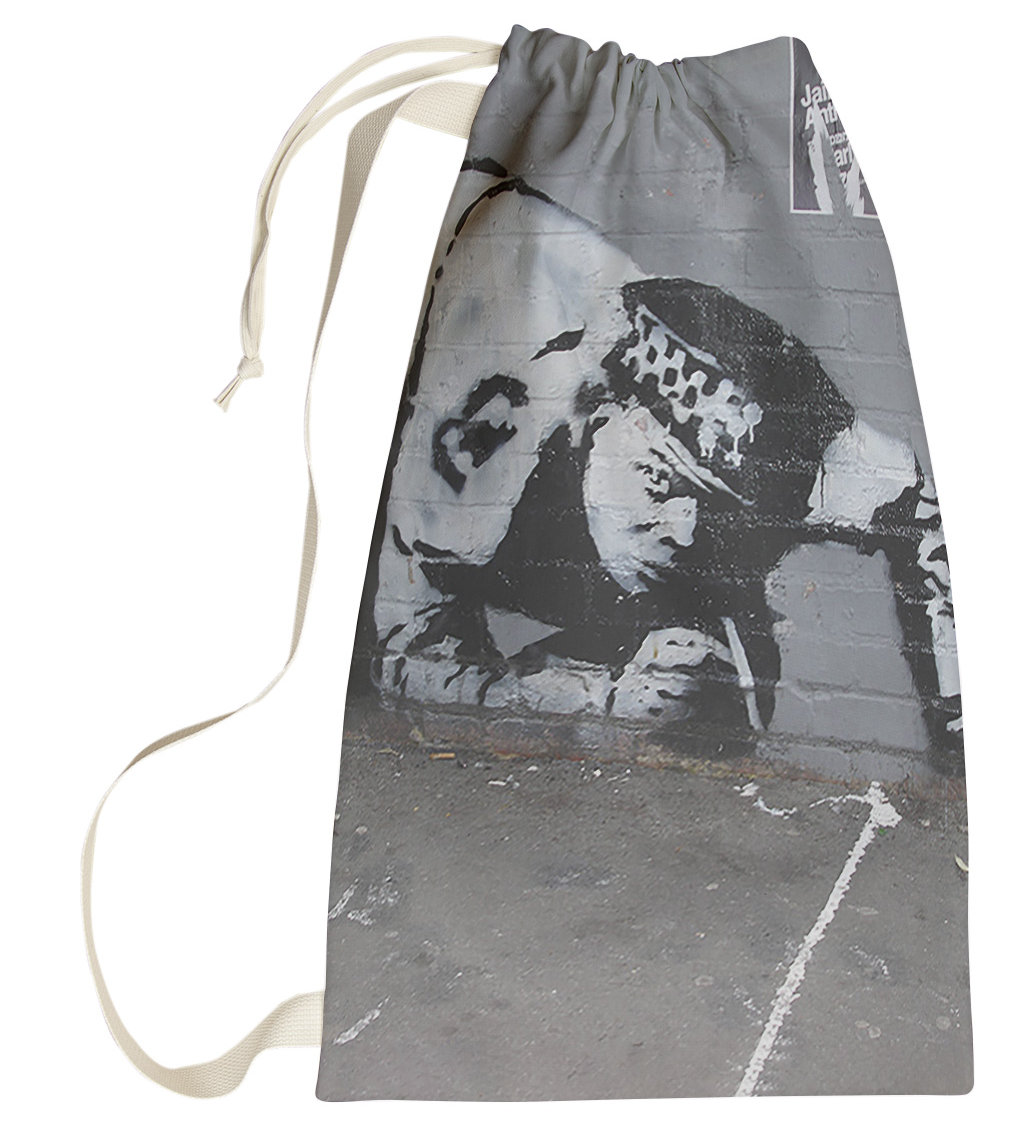 East Urban Home Banksy Graffiti Snorting Laundry Bag | Wayfair