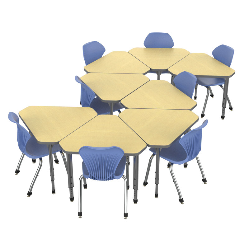 Marco Group Classroom Set: 8 Collaborative Desks & 8 Chairs | Wayfair
