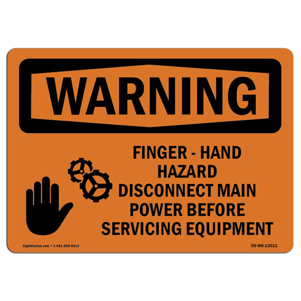 SignMission Finger Hand Hazard Sign | Wayfair