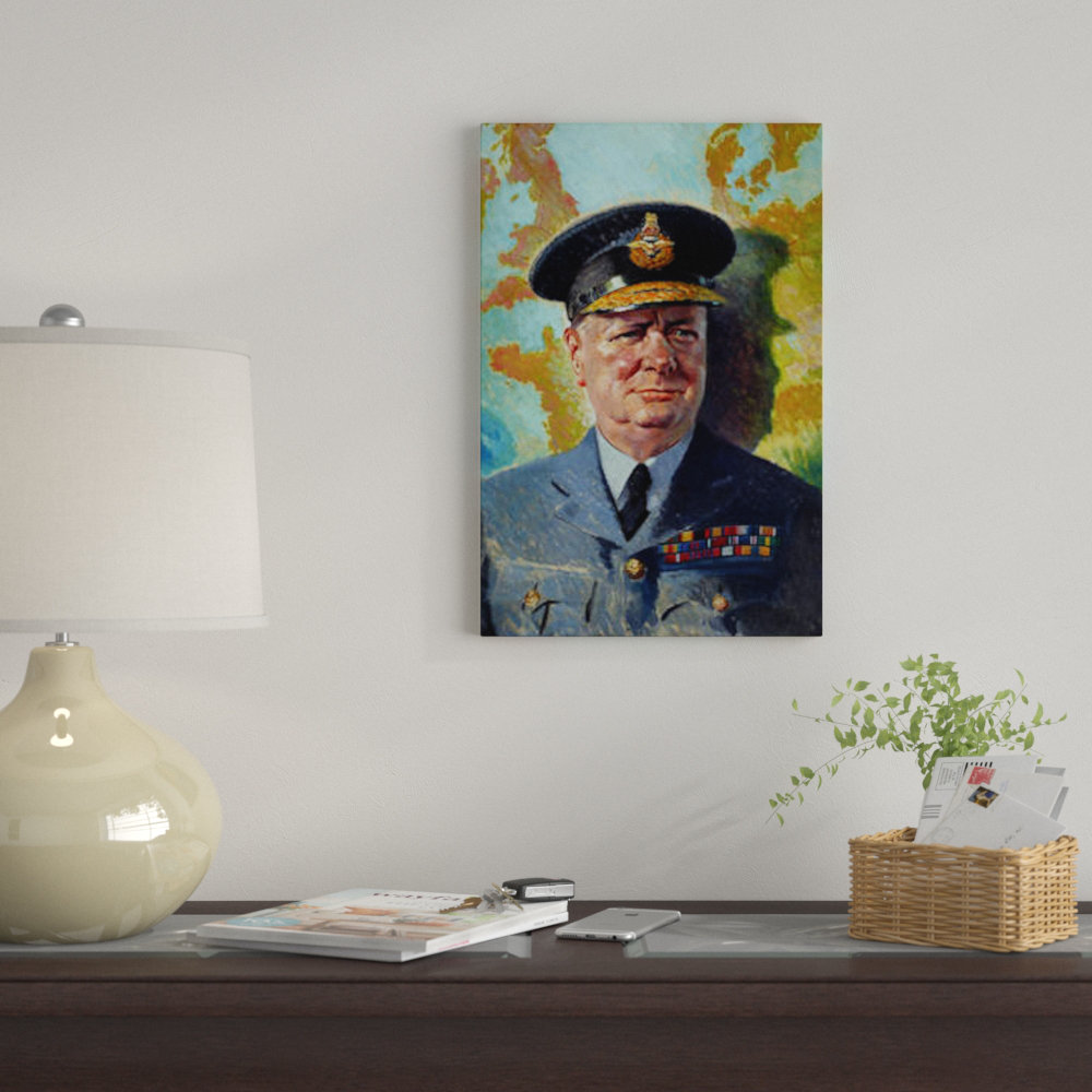 East Urban Home WWII Painting Of Winston Churchill Wearing His RAF ...