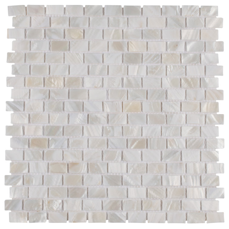Merola Tile Conchella 0.57" x 0.95" Seashell Brick Joint Mosaic Tile ...