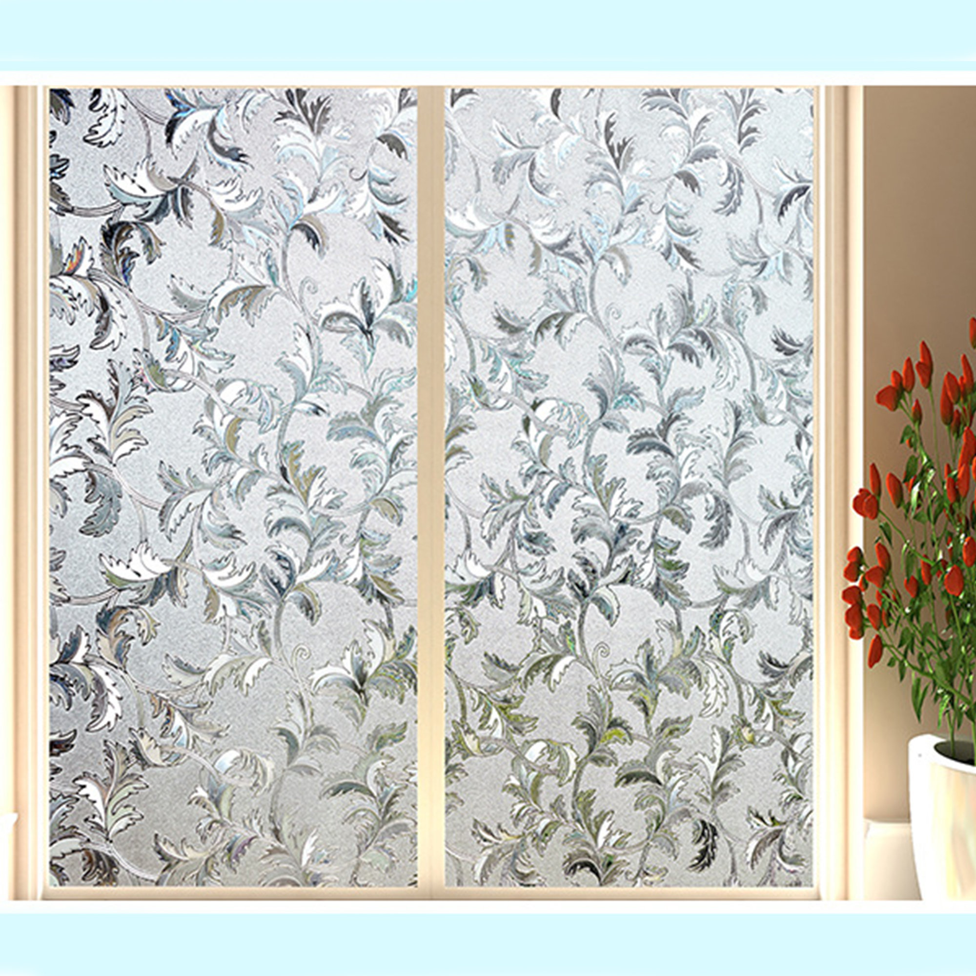 Rosdorf Park 3D Phoenix Flower Relief Glass Window Decal | Wayfair