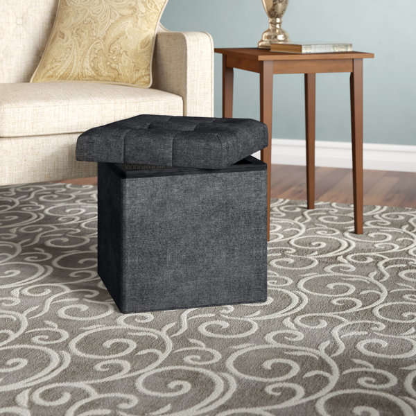 Winston Porter Lambertville 15'' Wide Tufted Square Ottoman with ...