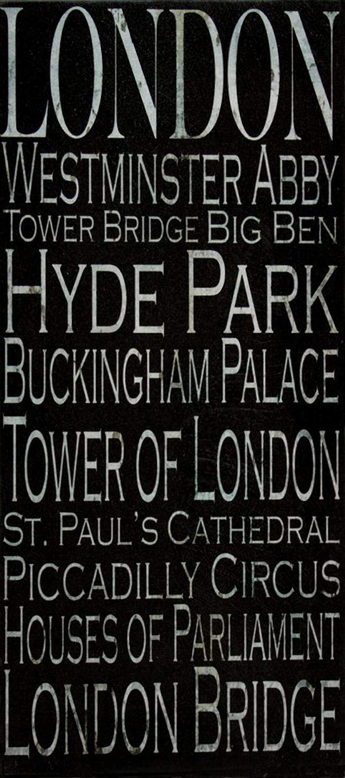 Buy Art For Less London Typography Landmarks - Wrapped Canvas Textual ...