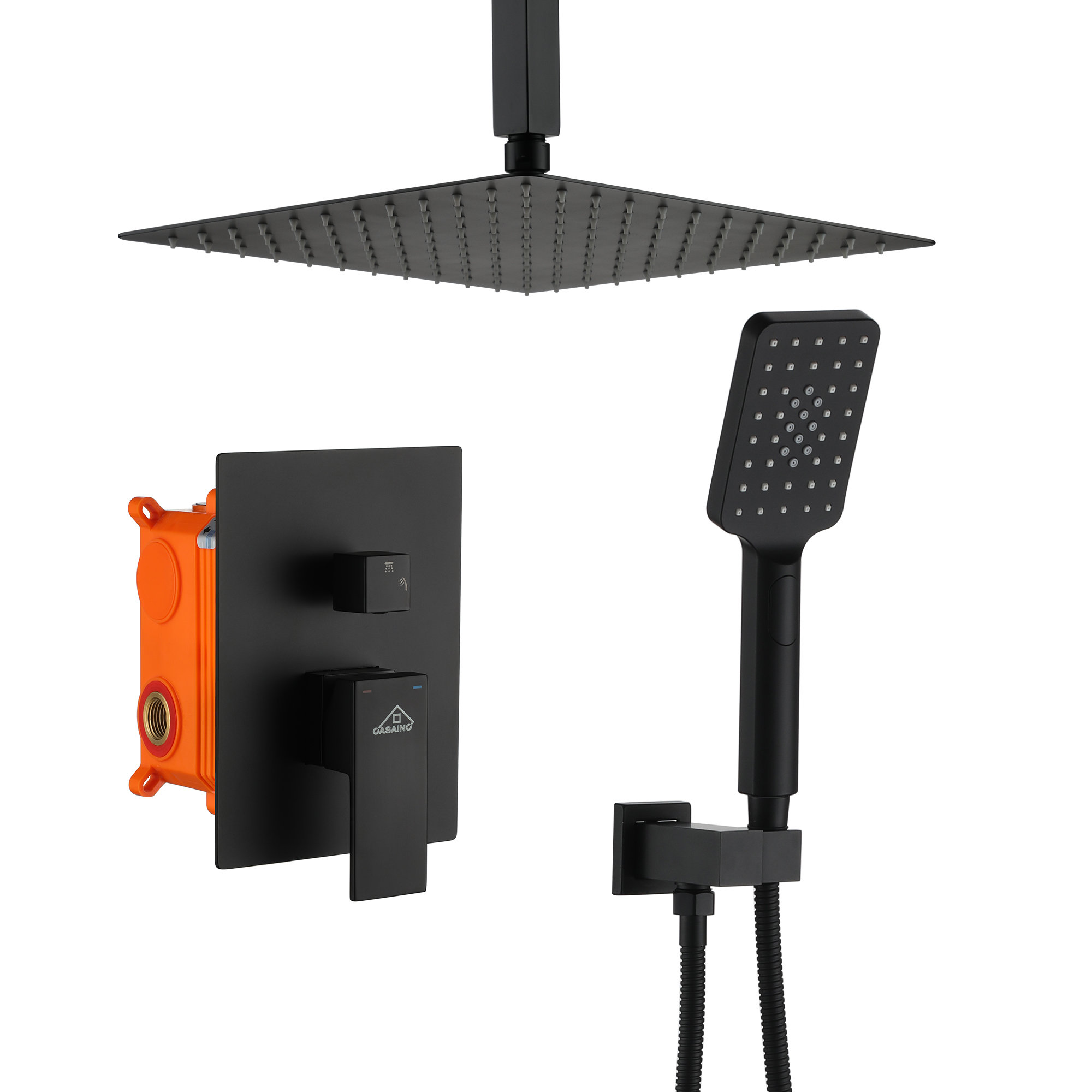 CASAINC Ceiling Mounted Shower System with Rough-in Valve | Wayfair