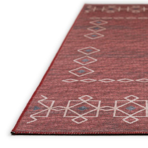 Foundry Select Anberlynn Chenille Red/White/Blue Rug & Reviews | Wayfair