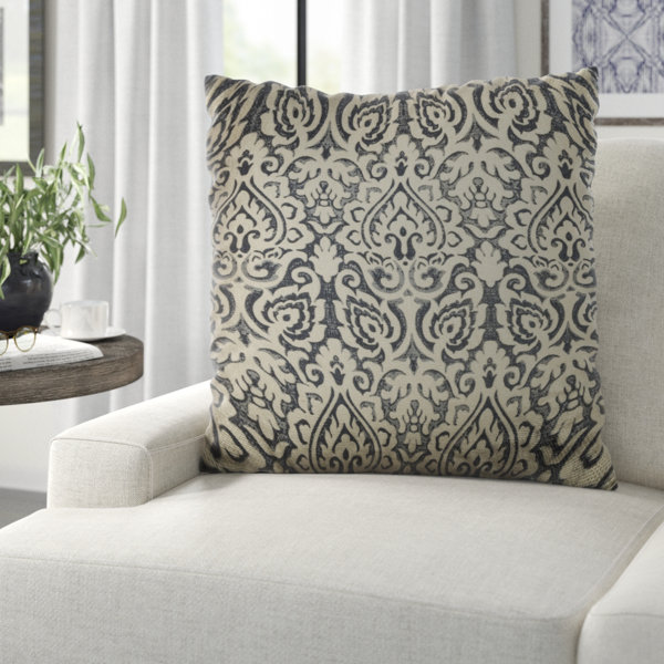 Three Posts™ Godines Cotton Damask Throw Pillow & Reviews | Wayfair