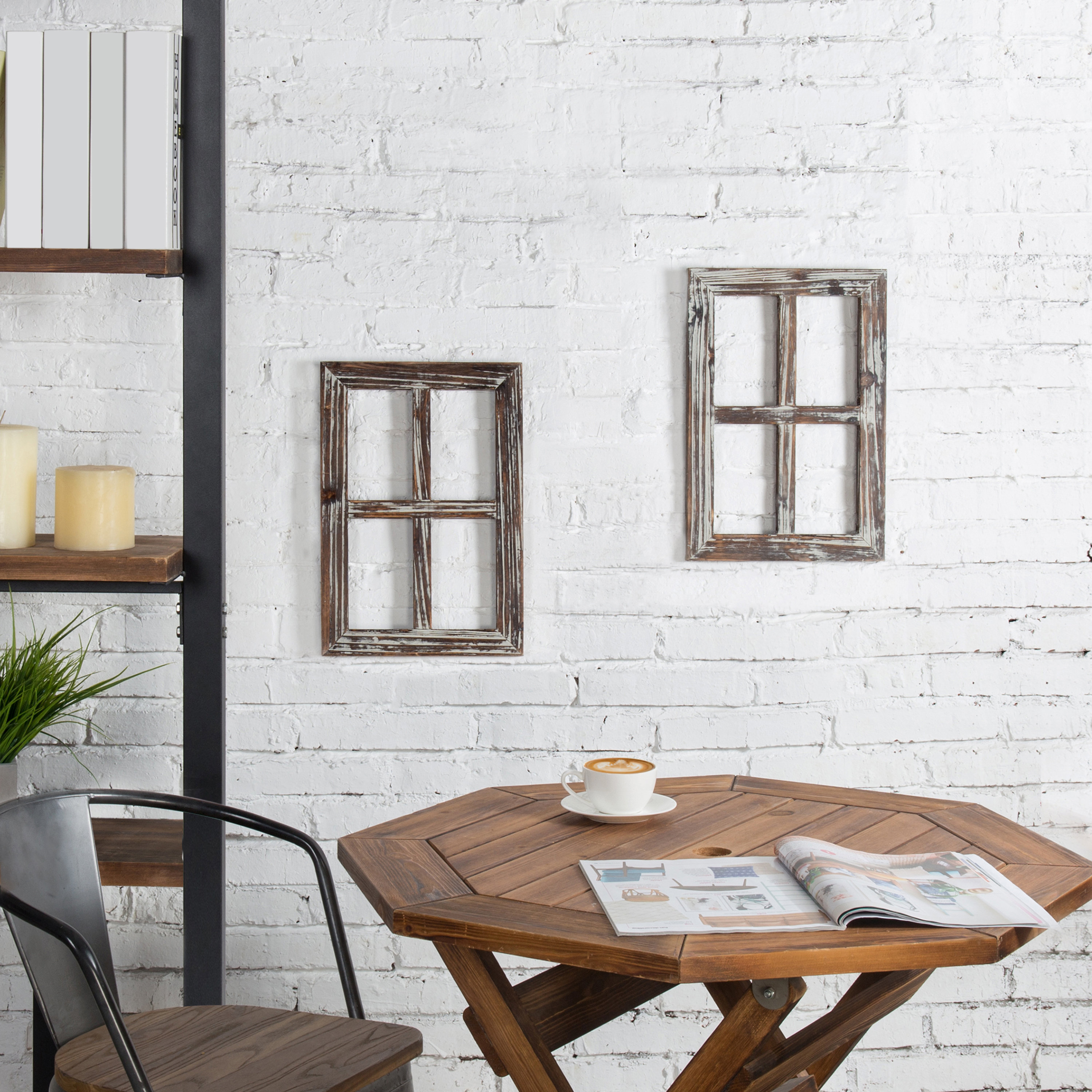 August Grove® 2-Piece 4-Pane Window Frame Wall Décor | Wayfair