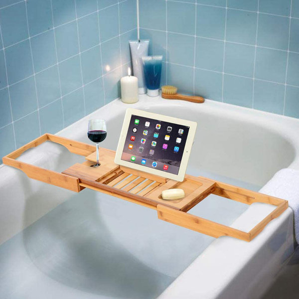 Gracie Oaks Ruth Freestanding Bamboo Bath Rack | Wayfair.co.uk