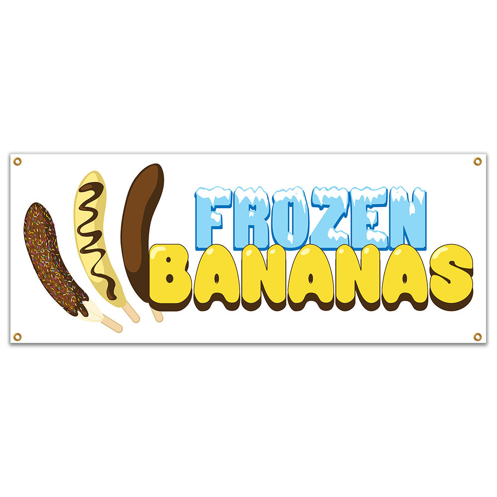 SignMission Heavy Duty Vinyl Frozen Bananas Banner | Wayfair
