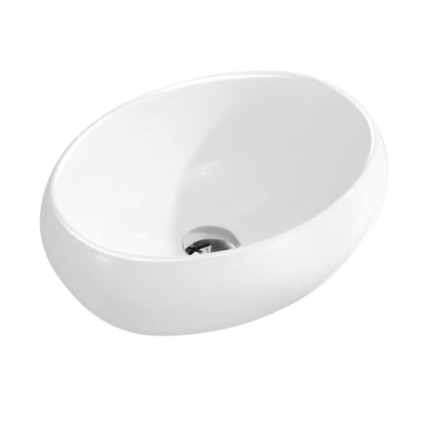 Fine Fixtures Modern Ceramic Circular Vessel Bathroom Sink & Reviews ...