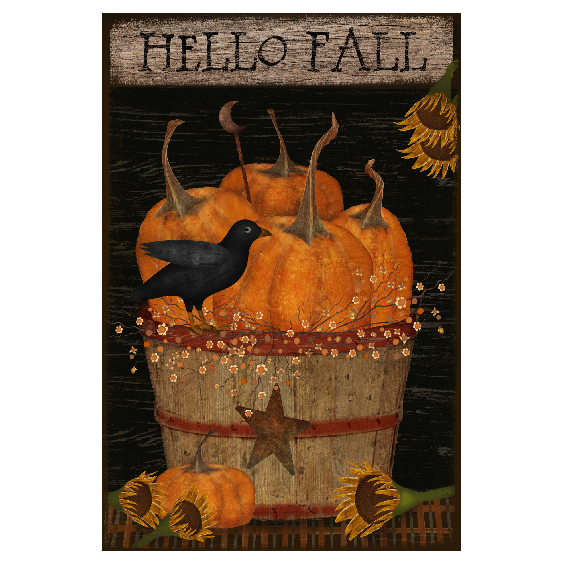 The Holiday Aisle® Hello Fall Flag Wall Decal | Wayfair