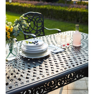 Lark Manor Anhar 7-Piece Patio Dining Set (w/ 2 Swivel Rockers) w ...