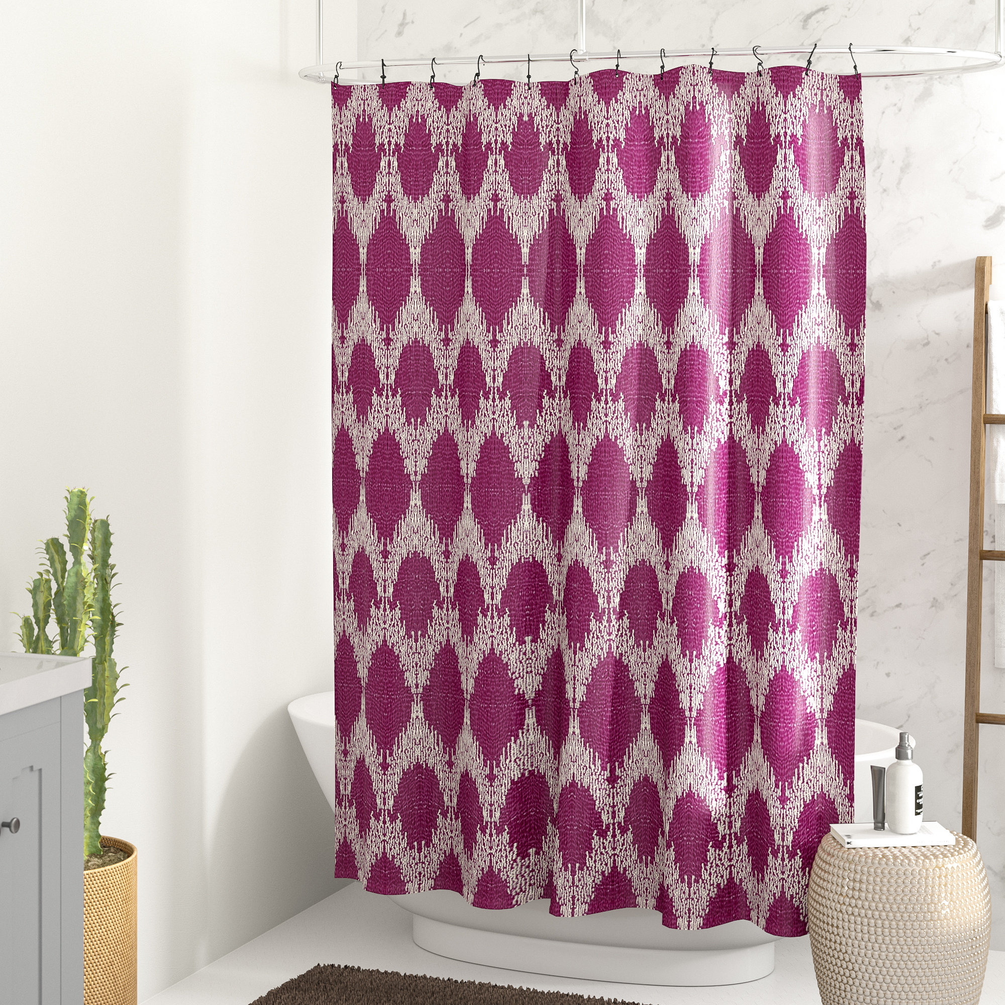 Bungalow RoseGeometric Single Shower Curtain | Wayfair