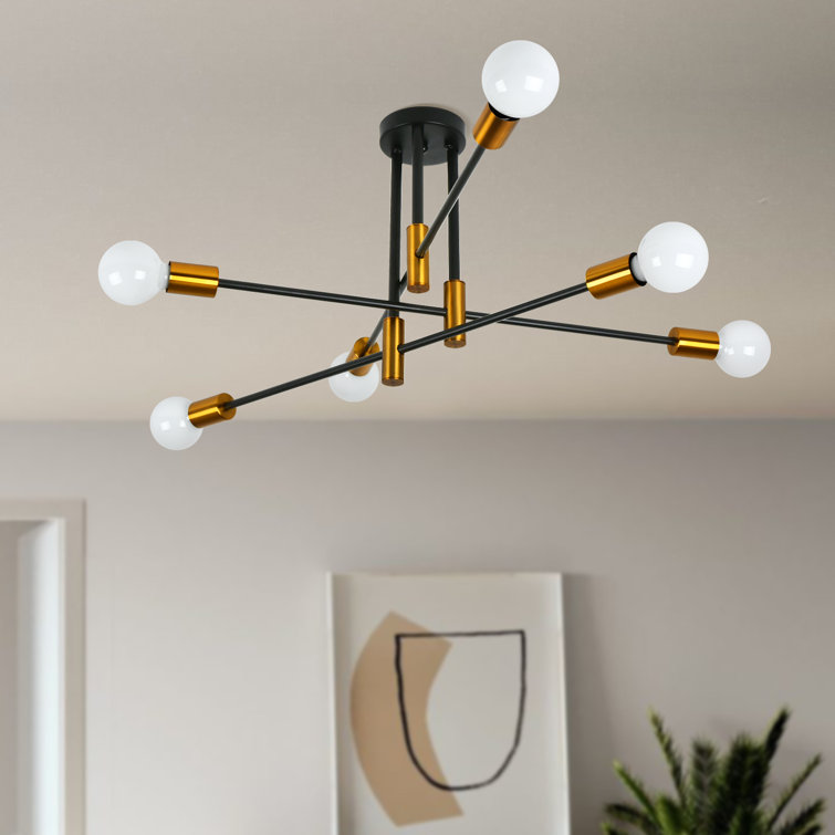 Corrigan Studio® Artensia Gold Modern Chandelier, Sputnik Chandeliers 6 ...