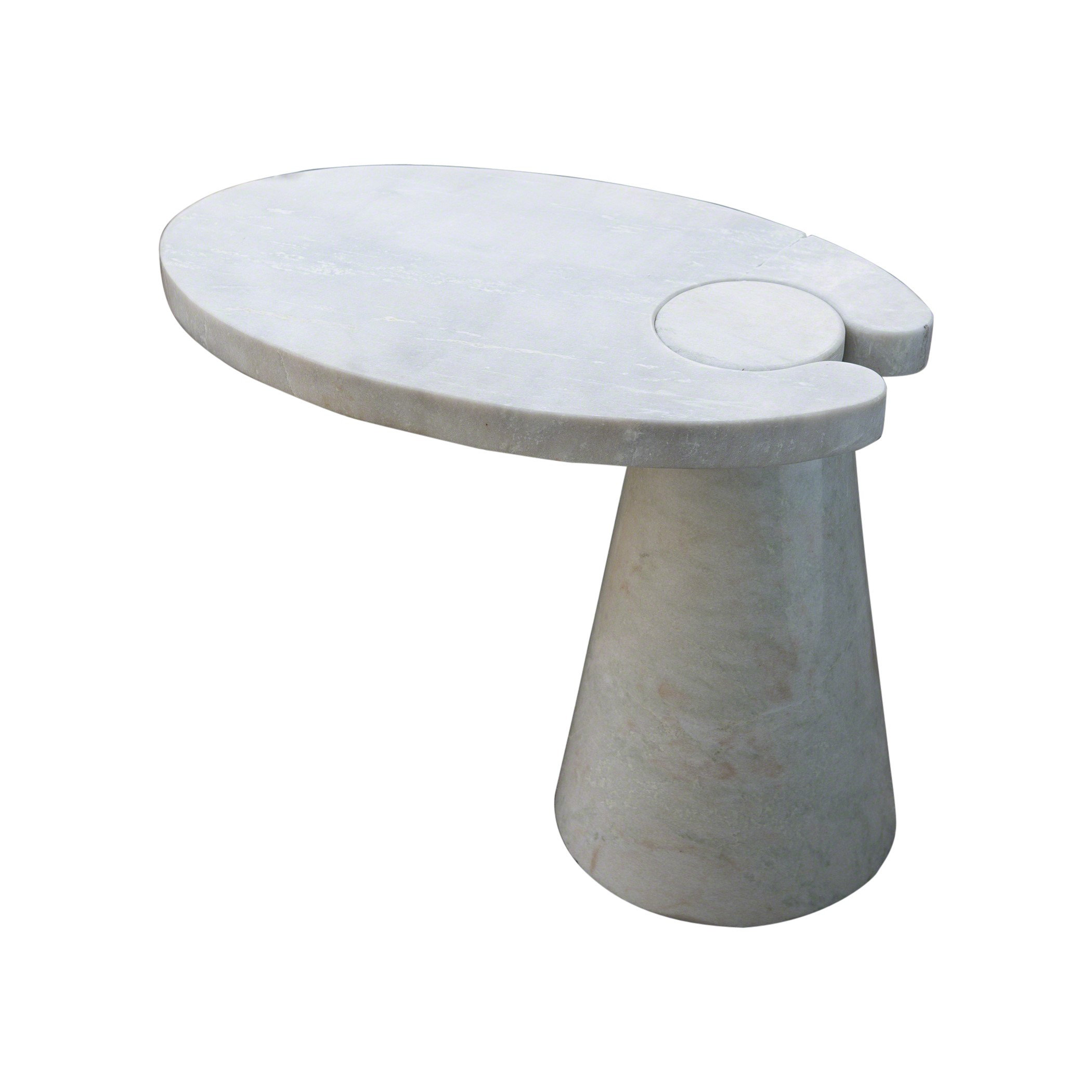 Global Views Cone Cantilever Table-White Marble | Perigold