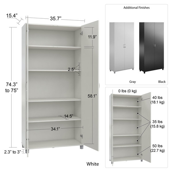 Wayfair Basics® 74" H x 36" W x 15" D Storage Cabinet & Reviews ...